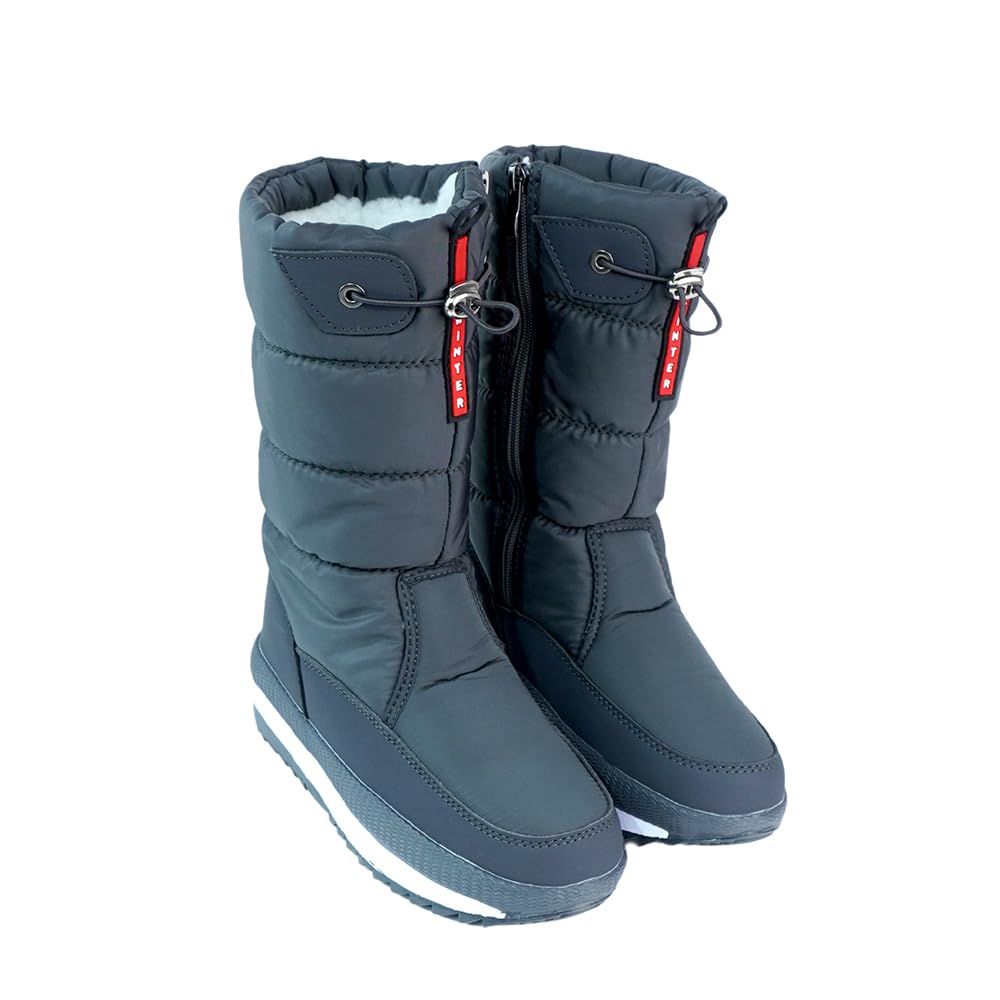 Little Surprise Box Deep Black High Rise Waterproof Winter Snow Boots ...