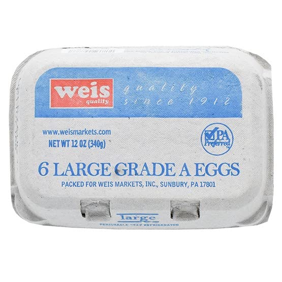 Amazon.com: Weis Quality, Eggs Grade A Large 6 Count, 6 Count : Grocery ...