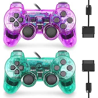 Amazon Wired Controller For Ps2 Double Shock 2 Pack Gamepad