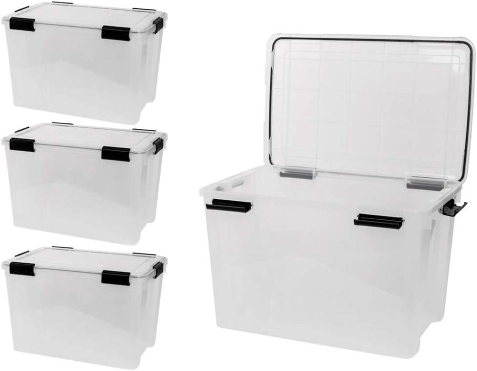 Kreher 4 Stück XL Lagerbox aus transparentem Kunststoff mit ...