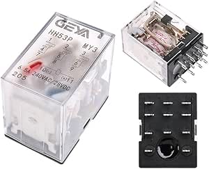Amazon.com: BULIK 11Pins Mini Relay DC5V DC12V DC24V AC110V AC220V HH53P 5A Miniature ...