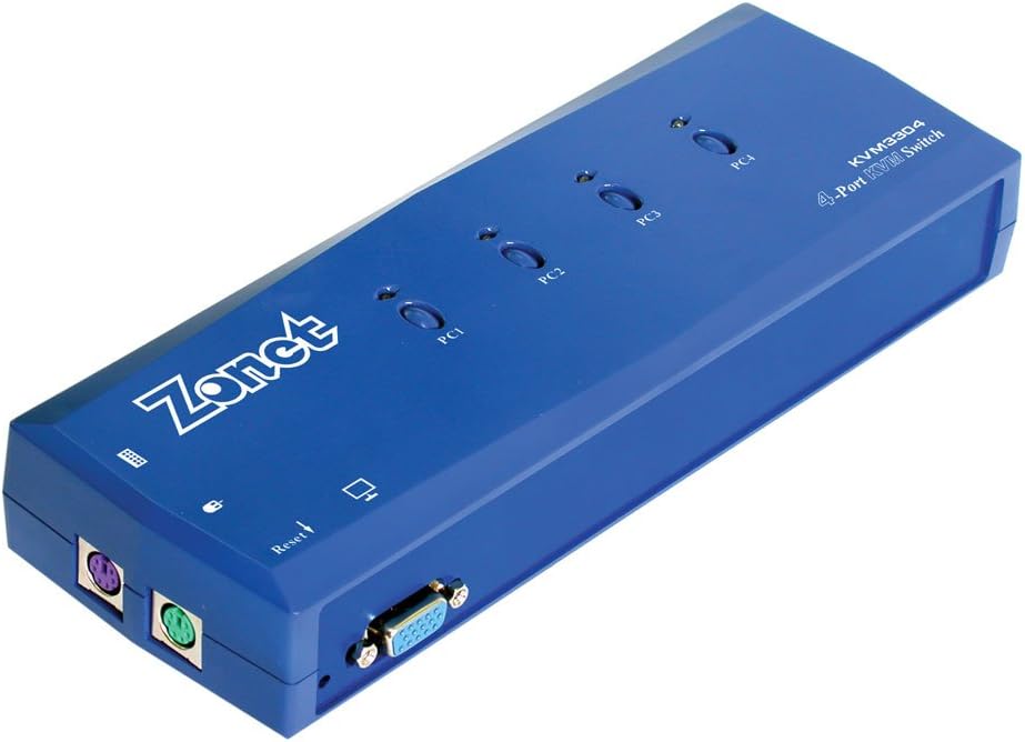 Amazon.com: Zonet 4-Port PS/2 KVM Switch w/cables : Electronics