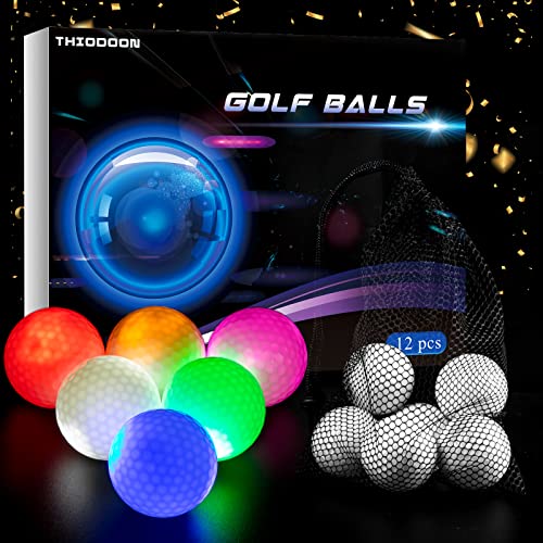 THIODOON Glow Golf Ball for Night Sports Super Bright LED Golf Balls ...
