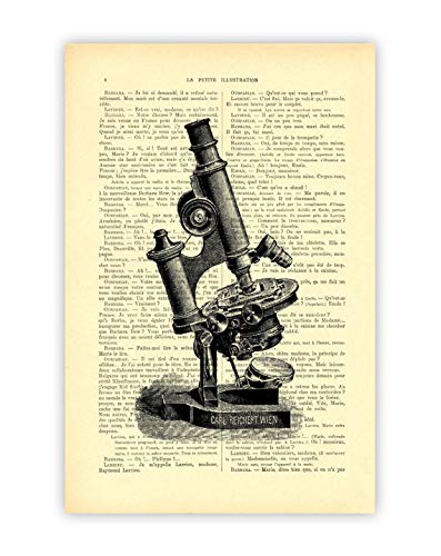 Amazon.com: Microscope artwork Geekery wall decor Black white science ...