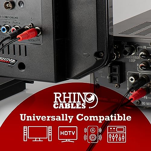 rhinocables 2-Male to 2-Male Gold RCA Audio Cables – Dual Phono Cord ...