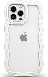 Amazon.com: Anuck for iPhone 14 Pro Case Wavy Edge Clear Back Design, Anti-Slip Grip Cute Wave ...