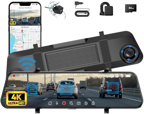 Amazon.com: YKT 4K Mirror Dash Cam, Rear View Mirror Camera for Car ...