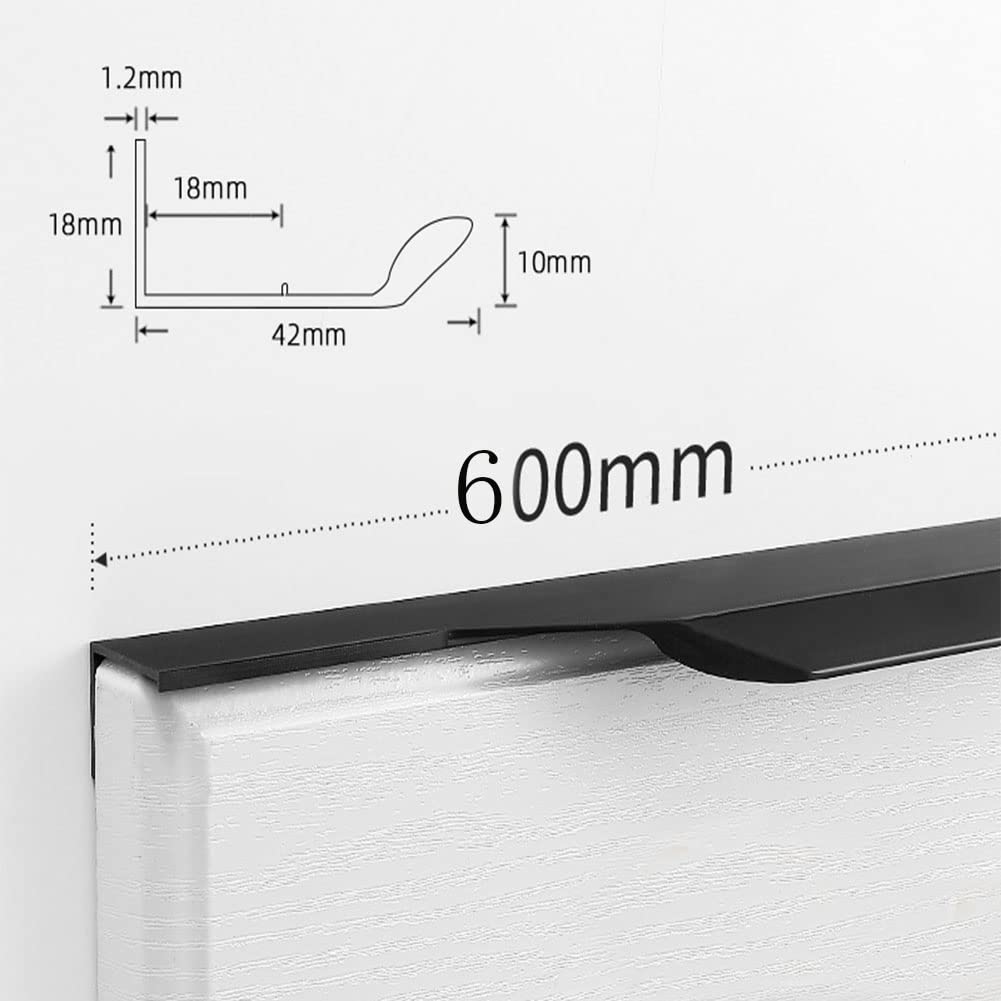 Minimalist Cabinet Hardware Black Aluminum Finger Pull For Kitchen ...