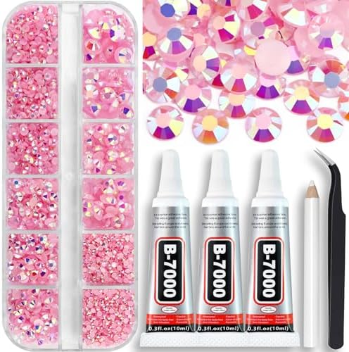 Amazon.com: Towenm B7000 Glue with Light Pink AB Rhinestones for Crafts ...