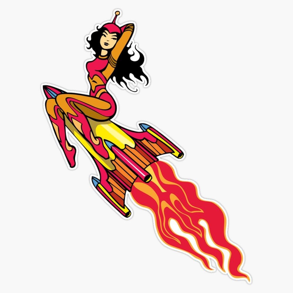 Amazon.com - Space Pin-Up Sticker Bumper Sticker Vinyl Decal 5"