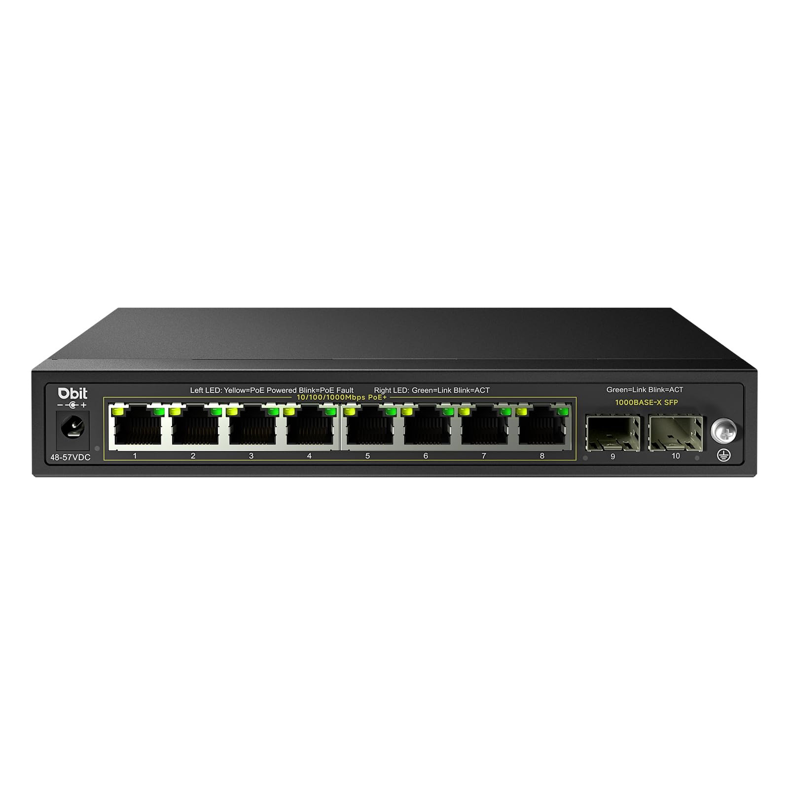 Amazon.com: DBIT 10-Port Gigabit Network Switch with 8 PoE+ Ports @125W with 2 Combo SFP Slots ...