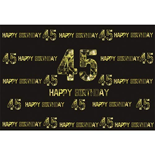 Laeacco 10x7ft Happy 45th Birthday Backdrop Vinyl Photography - Want It All