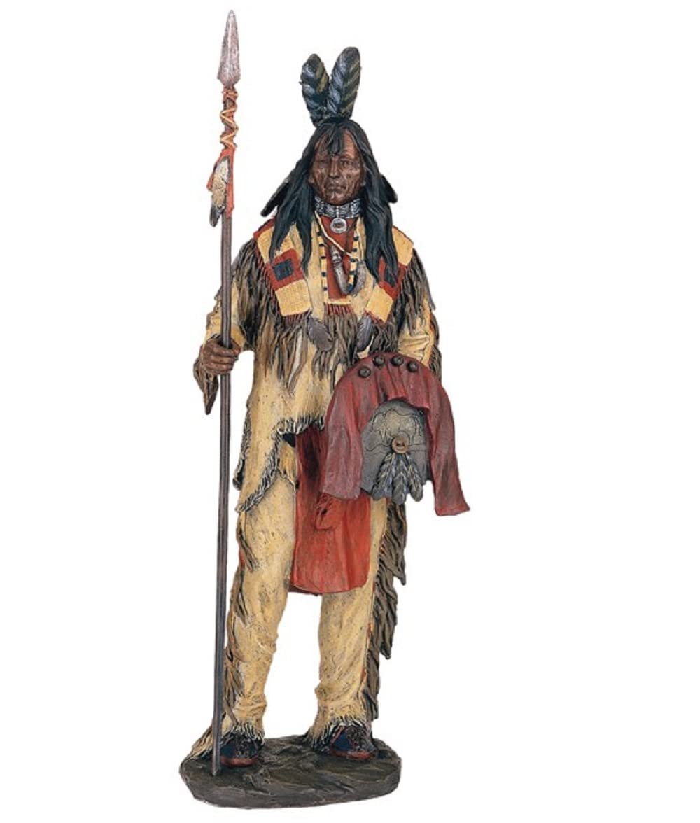 Amazon.com: ICE ARMOR 14" H Indian Warrior with Spear Statue Native ...