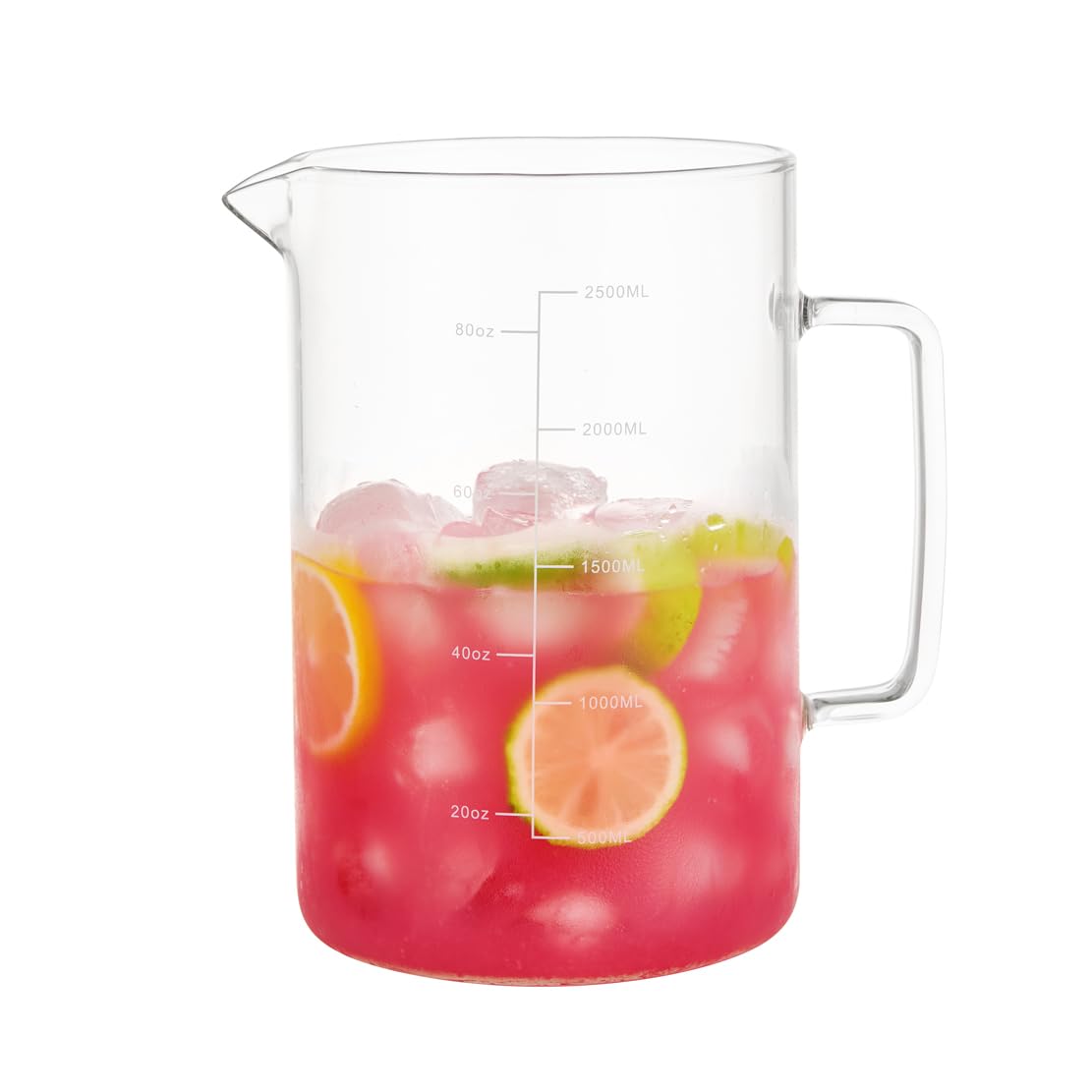 Amazon.com: Glass Water Pitcher with Scale Line, Dinner Table Pitcher ...