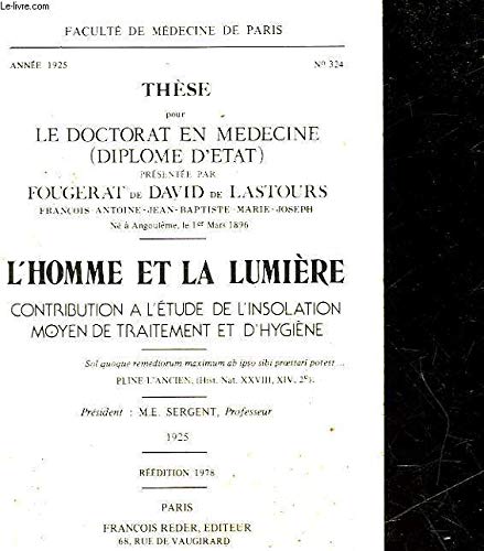 Amazon.com: L'homme et la lumière. COntribution à l'étude de l ...
