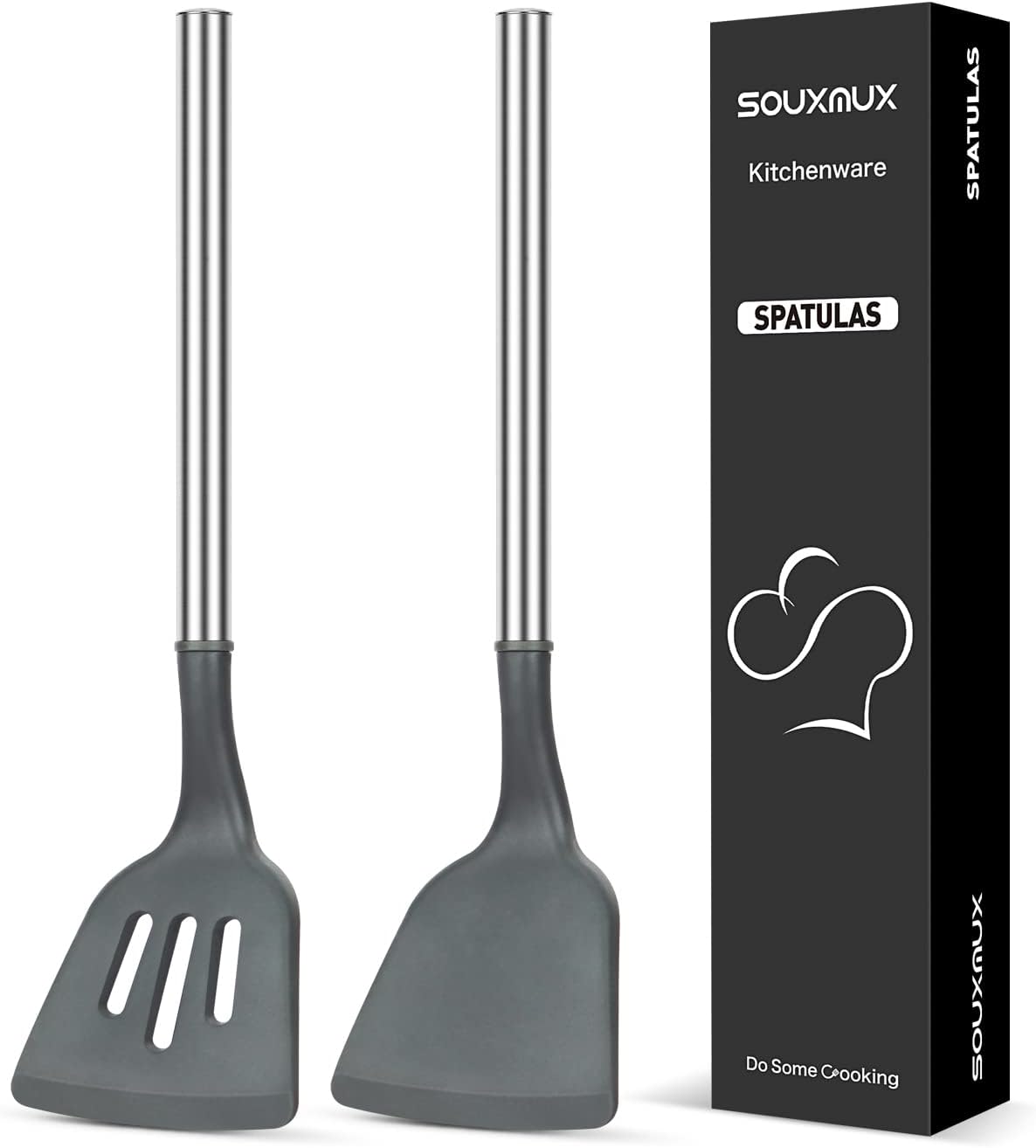 Amazon.com: 2 Pcs Silicone Wok Spatulas, Solid and Slotted Spatula Set ...
