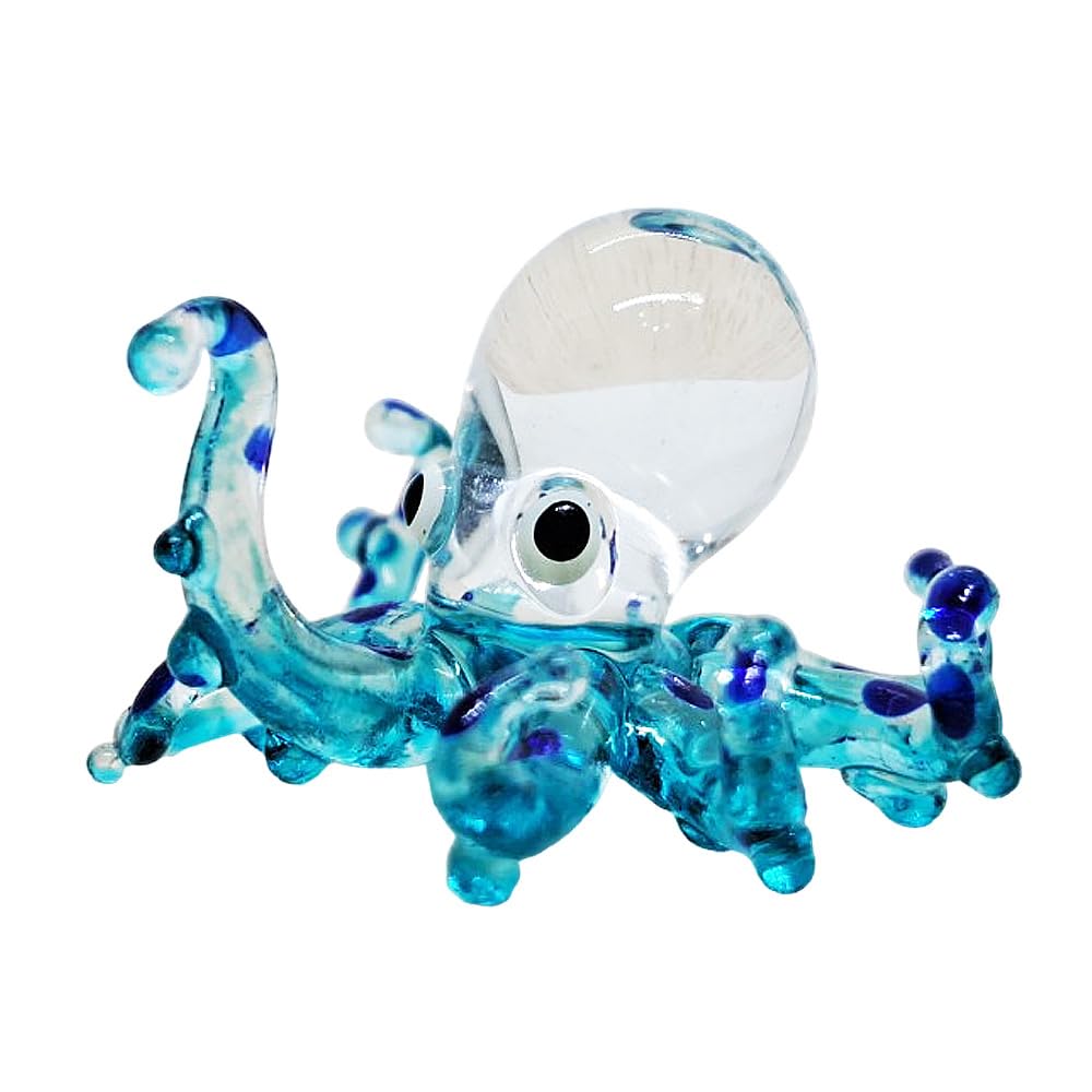 Amazon.com: WitnyStore Tiny 1" Dotted Clear Blue Octopus Figurine ...