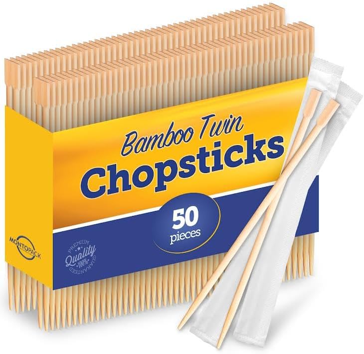 Amazon.com: MontoPack Individually Wrapped Twin Chopsticks | Bulk 50 ...