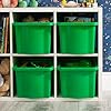 Wham Stack & Store, Pack 4 24L Green Plastic Storage Organisation Boxes ...