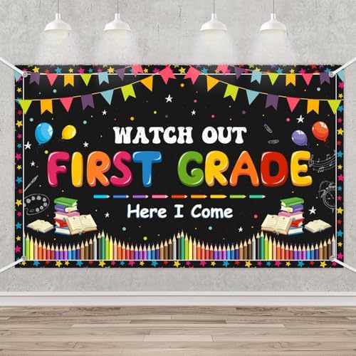 Amazon.com: Welcome to 1st Grade Banner, Large Size First Day of School ...