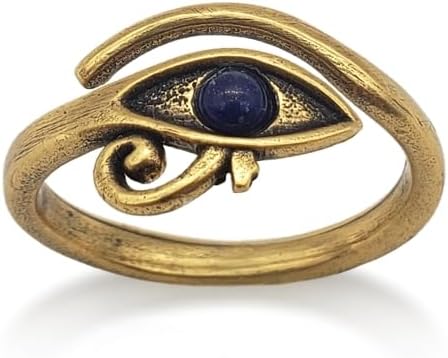 MUSEUM REPRODUCTIONS Egyptian Eye of Horus Ring with Lapis - Adjustable ...