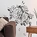 Amazon.com: Runtoo Black and White Floral Wall Decals Peony Flower Wall ...
