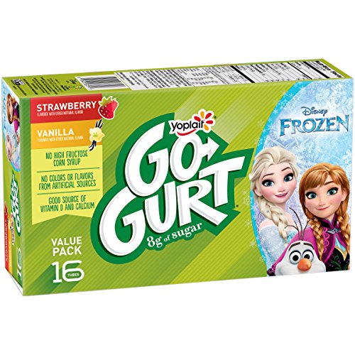 Yoplait Disney Frozen Go-Gurt Strawberry and Vanilla Kids' Yogurt Tubes ...