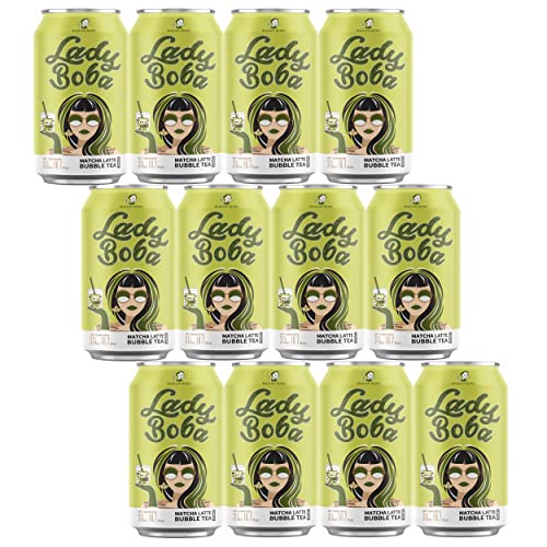 (Pack of 12) Lady Boba 12 Cans. Milk Bubble Tea with Boba Pearls in a ...