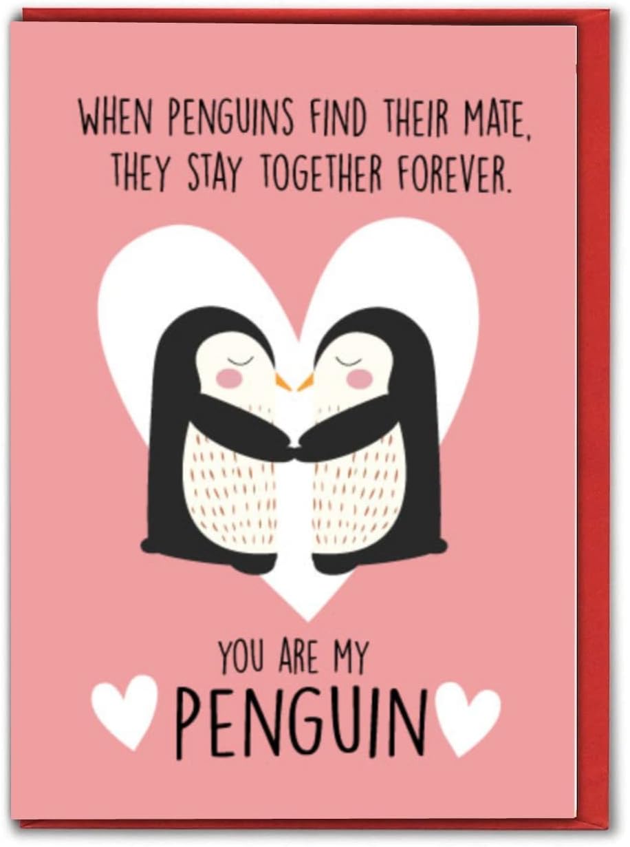 You Are My Penguin Cute Valentine Card for Boyfriend Girlfriend Partner ...
