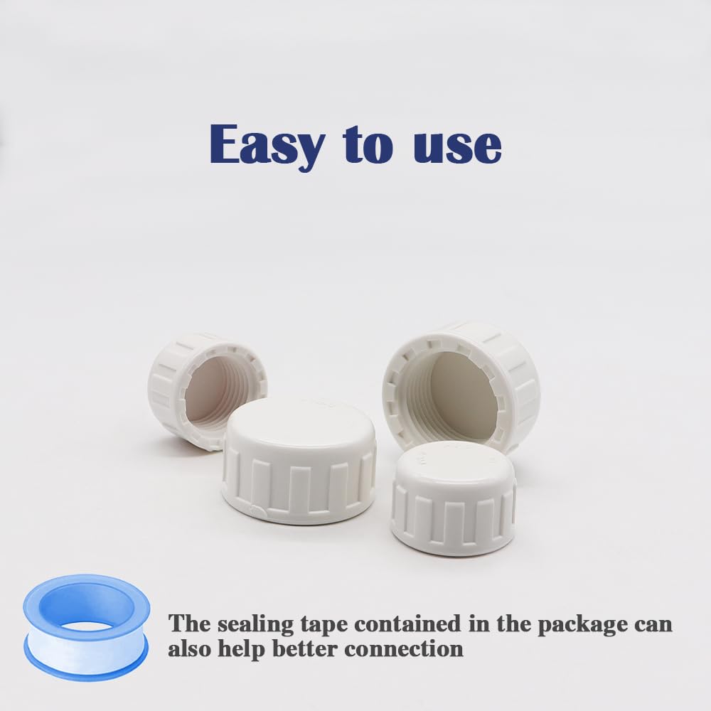 Snapklik.com : 12PCS 1/2inch White PVC Female Thread Pipe End Cap Plug ...