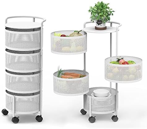 Amazon.com: SAYZH Fruit Vegetable Basket for Kitchen, Rotating Storage ...