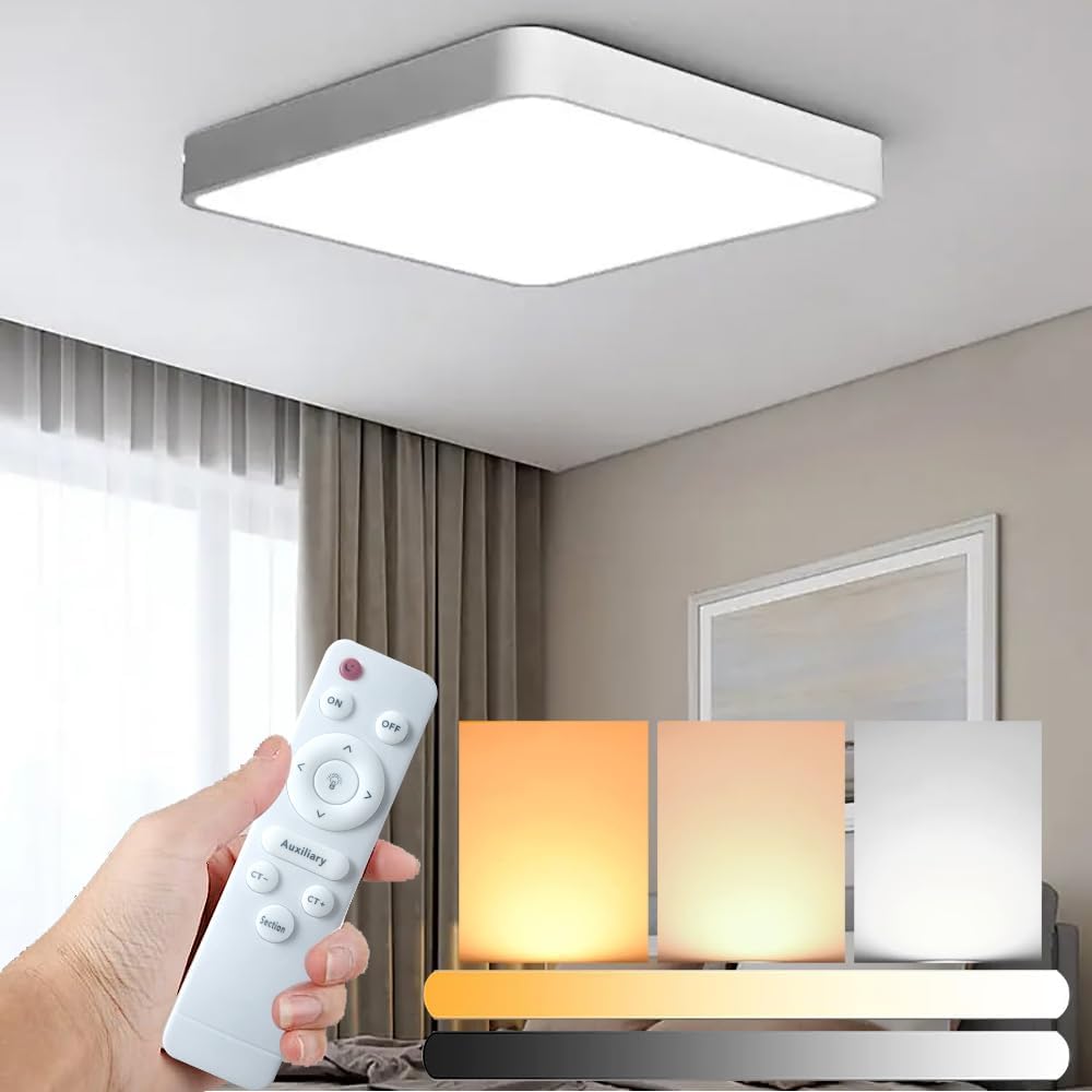 Liudefa LED Ceiling Light Fixture,24 Inch Modern Square Recessed ...