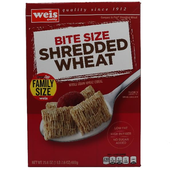 Amazon.com: Weis Quality, Cereal Family Size Shredded Wheat, 23.6 Ounce