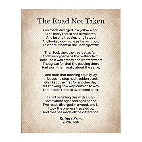 Amazon.com: The Road Not Taken Robert Frost Poems Wall Art Print ...