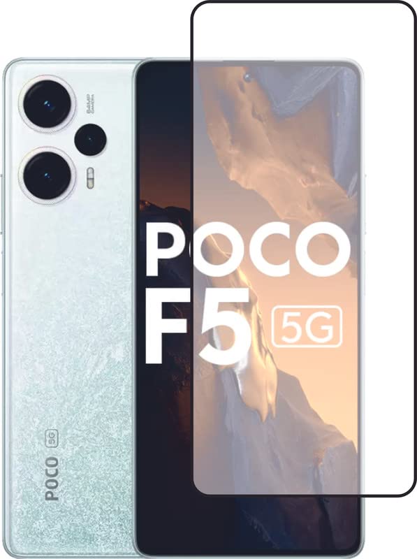 Soezit 5D Tempered Glass Screen Guard for Poco F5 5G (Black) with Easy ...