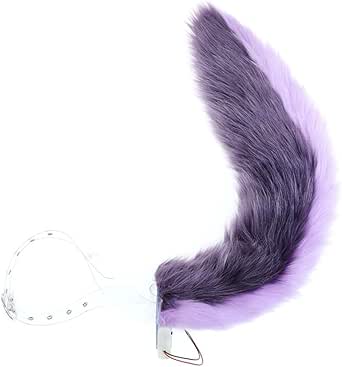 Amazon.com: TEDPRBGE Animal Tail Purple Plush Tail Electric Movable ...