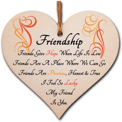 Handmade Wooden Hanging Heart Plaque Gift Perfect for your Best Friend ...