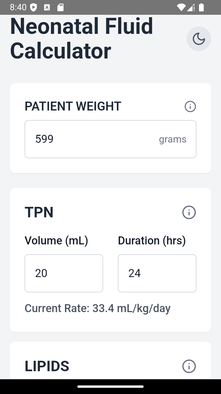 NICU Fluid Calculator - App on Amazon Appstore