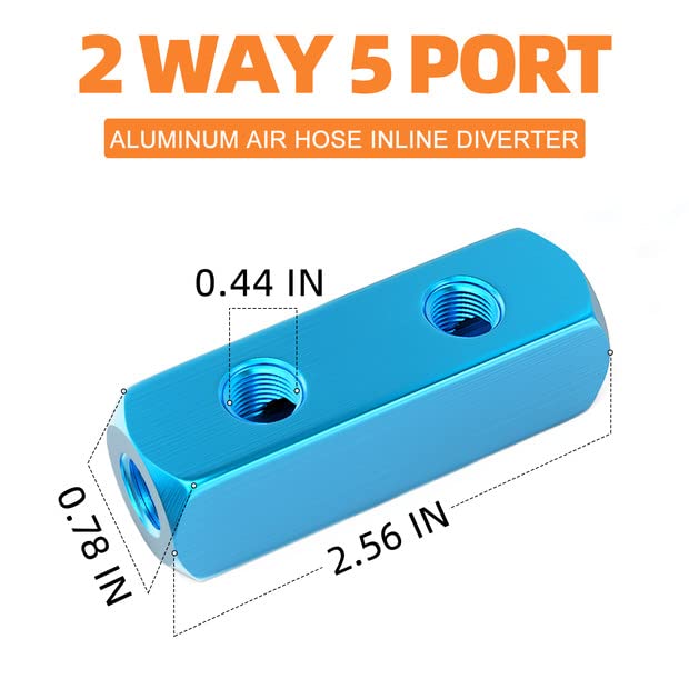 Snapklik.com : 4PCS Aluminum 2 Way 5 Port Pneumatic Manifold Air ...