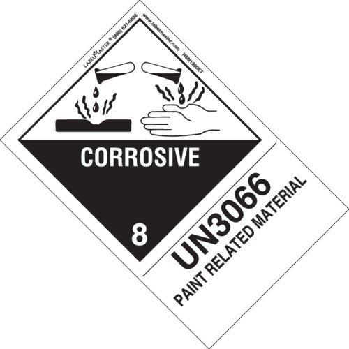 Labelmaster HSN1900ET Corrosive Label, UN3066 Paint Related Material ...