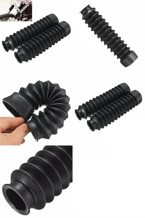 NS 1 Pair 20.5cm Long Front Fork Cover Shock Absorber Dust Rubber Cover ...