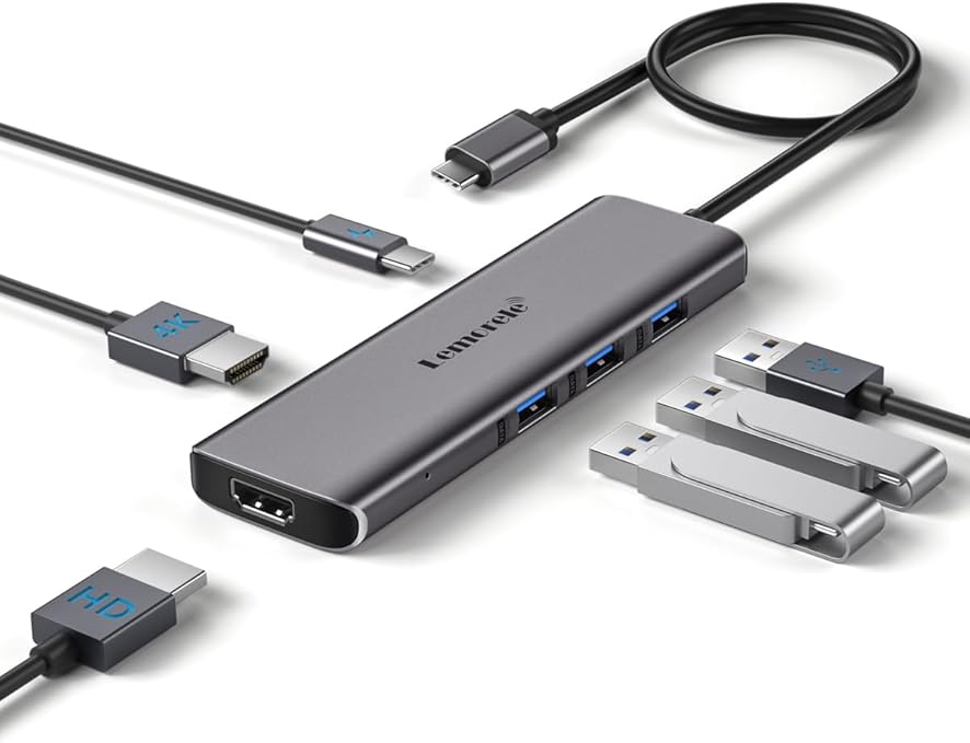 Amazon.com: Lemorele MacBook hub Docking Station Dual Monitor Multi ...