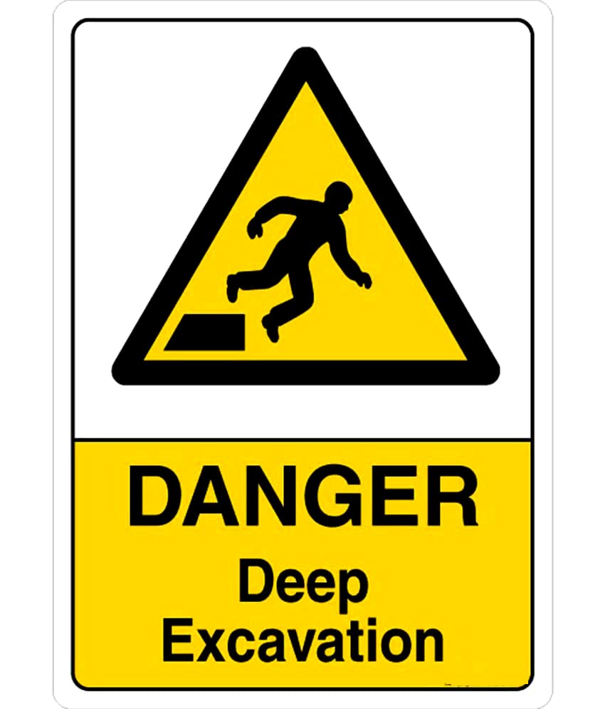 Danger Deep Excavation Sign Board (Combo Pack)|Pack Of 5 | 3mm Foam ...