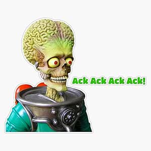 Amazon.com - Mars Attacks Ack Ack Ack Ack Bumper Sticker Vinyl Decal 5"