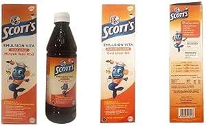 Amazon.com: Scott Emulsion Vita Minyak Ikan Kod Rasa Jeruk Cod Liver ...