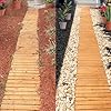 Amazon.com : 8' Wooden Garden Pathway, Straight Hardwood Outdoor Roll ...
