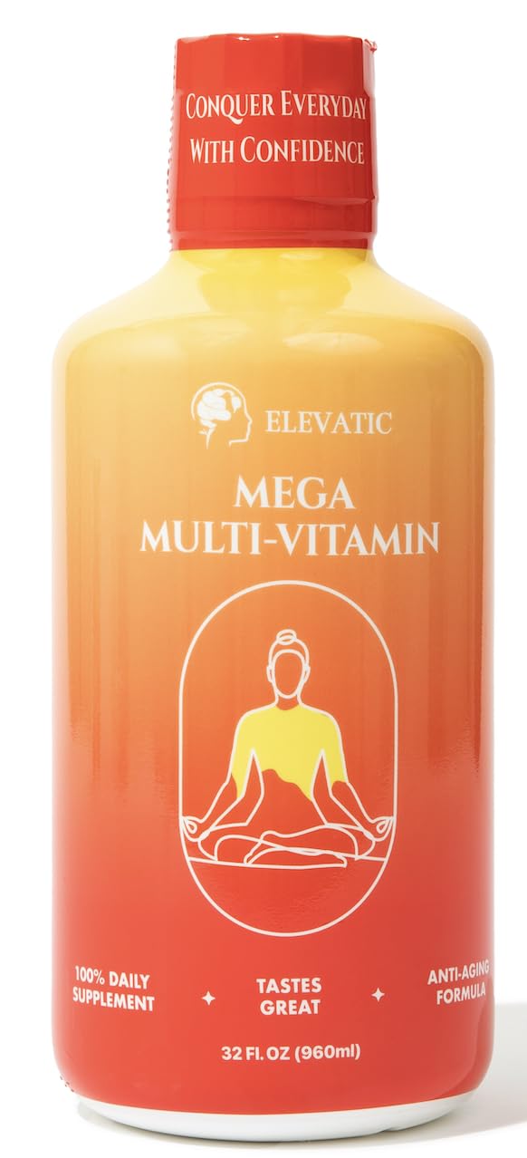 Amazon.com: Elevatic Mega Liquid Multivitamin | 32 Fl.oz (960ml) | Easy ...