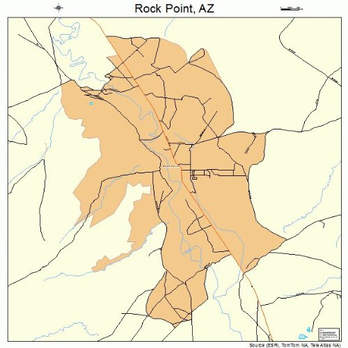 Amazon.com: Large Street & Road Map of Rock Point, Arizona AZ - Printed ...