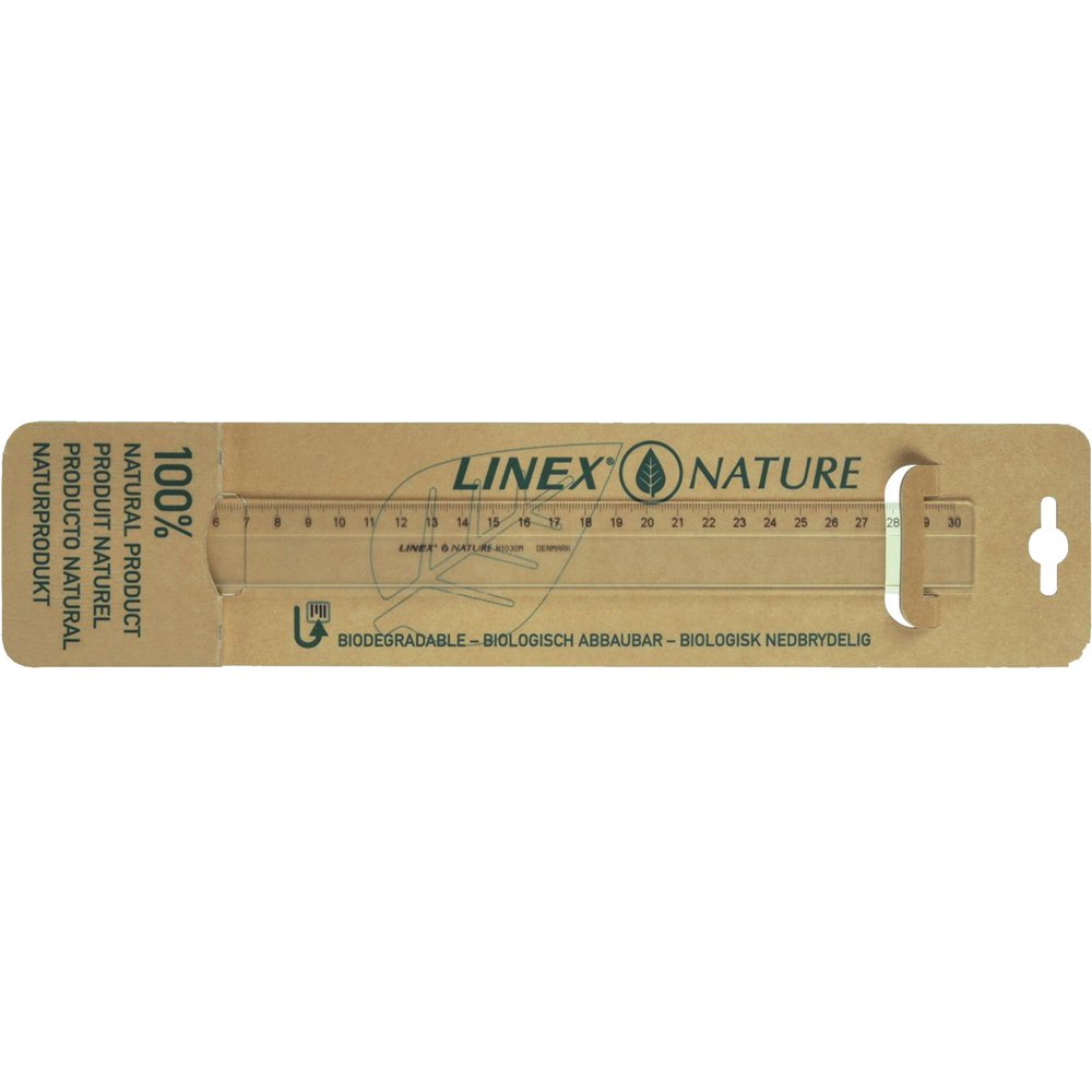 Linex Nature Ruler Biodegradable Bevelled and Tracing Edges 200mm Clear ...