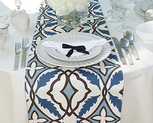 Amazon.com: Appleberry Attic Eden Table Runner Collection (Grey & Blue ...